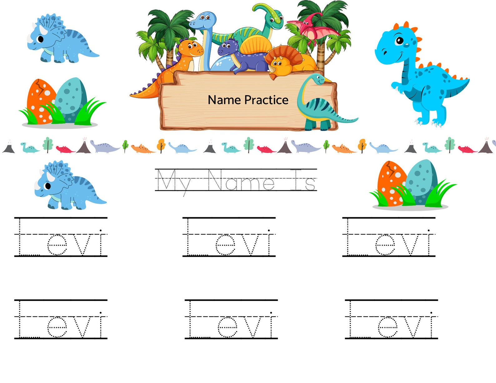 Customizable Name Tracing Sheet, Preschool Handwriting, Handwriting ...