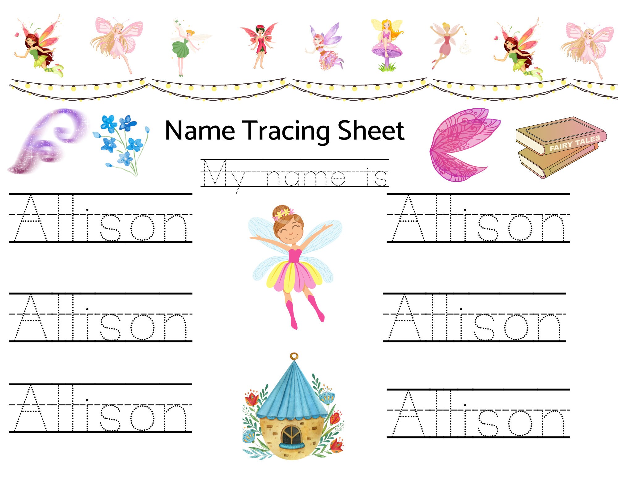 Customizable Name Tracing Sheet, Preschool Handwriting, Handwriting ...