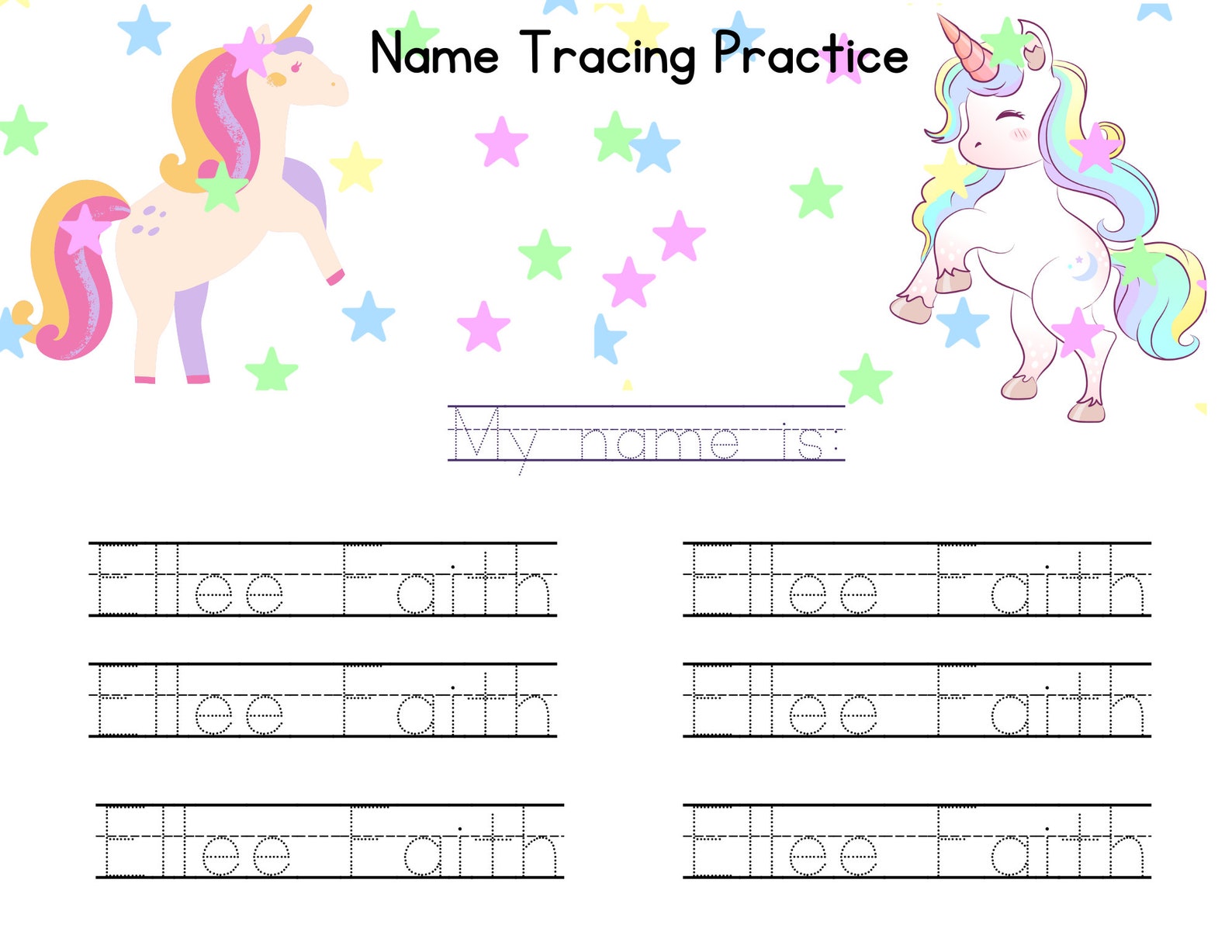 Customizable Name Tracing Sheets, Handwriting Practice, Homeschool ...