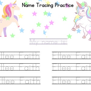 Customizable Name Tracing Sheet, Preschool Handwriting, Handwriting ...
