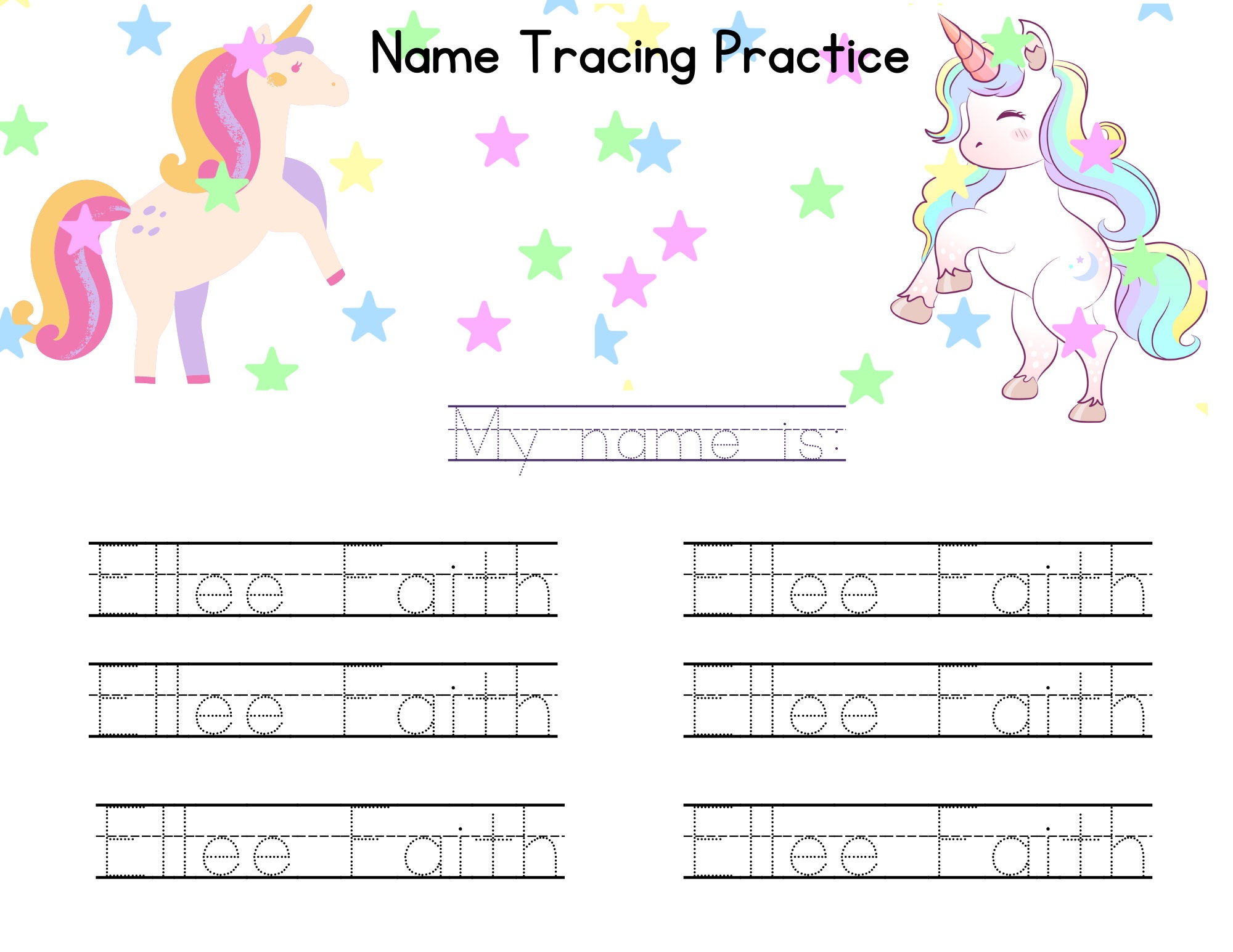Customizable Name Tracing Sheet, Preschool Handwriting, Handwriting ...