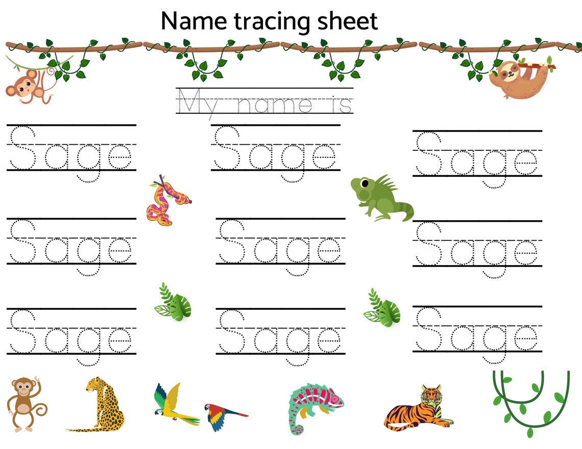 Customizable Name Tracing Sheet, Preschool Handwriting, Handwriting ...