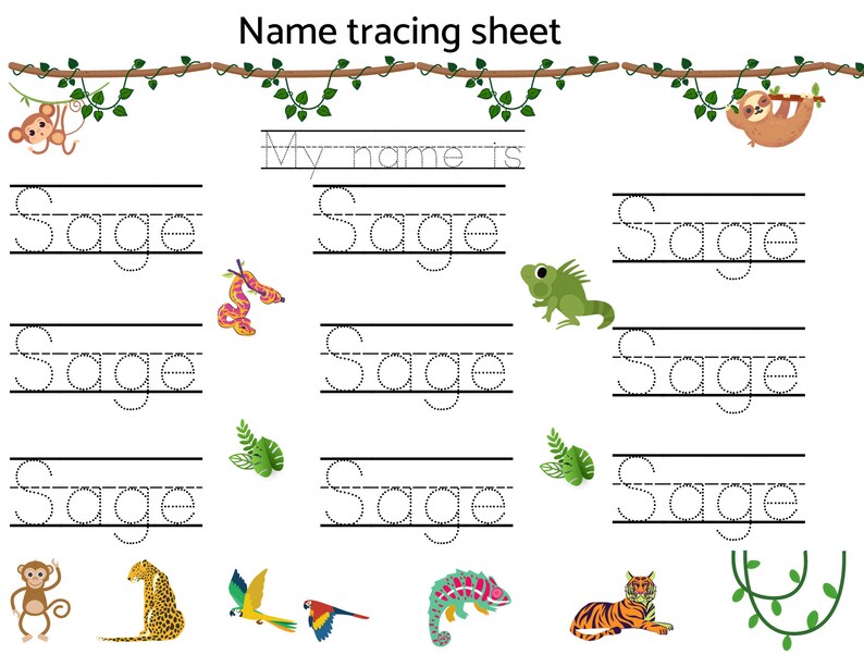 Customizable Name Tracing Sheet, Preschool Handwriting, Handwriting ...