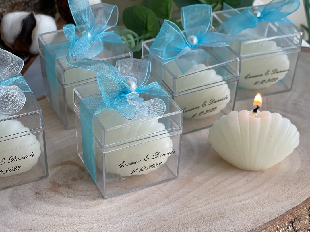 Custom Sea Shell Gift Handmade Candle, Shell Shaped Candle Wedding ...