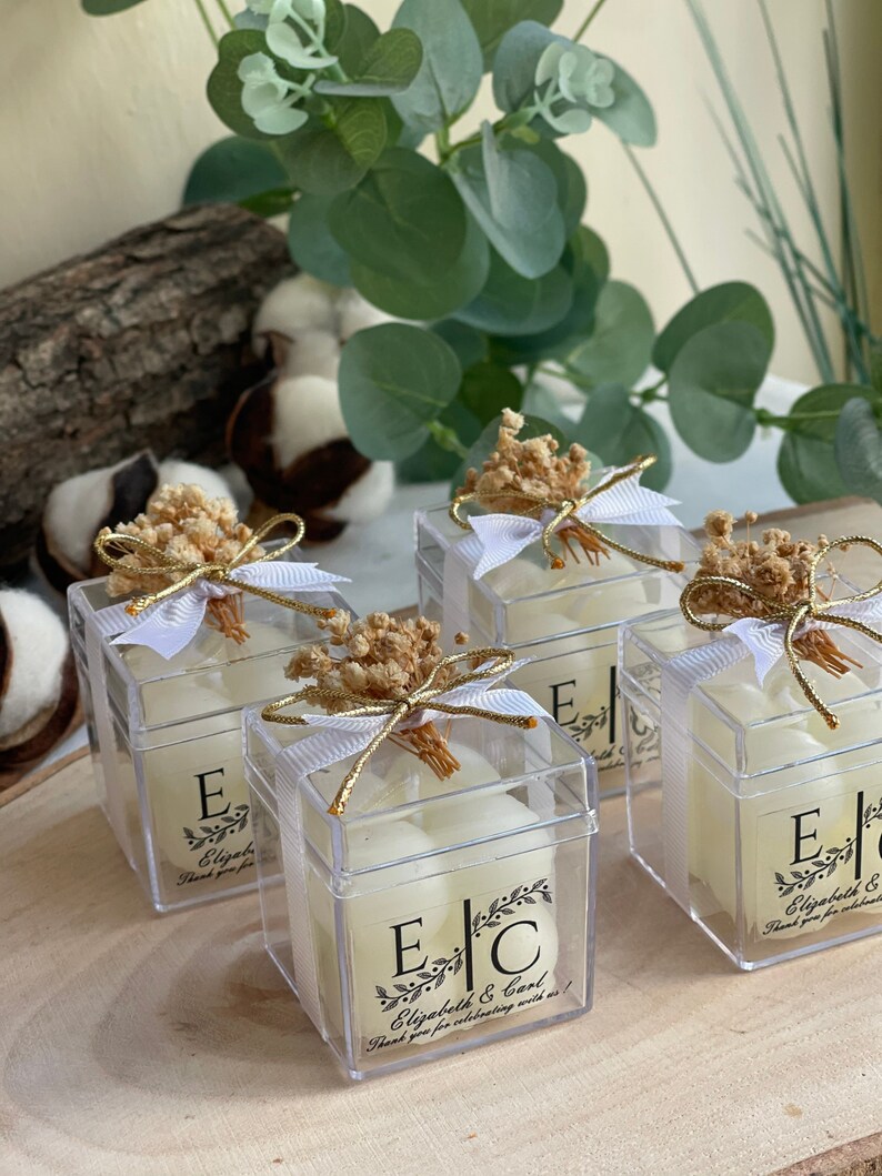 50 PCS Personalized Wedding Candle Favors for Guest - Etsy
