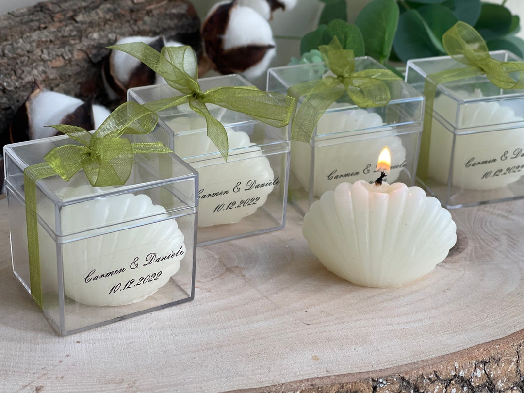 Custom Sea Shell Gift Handmade Candle, Shell Shaped Candle Wedding ...