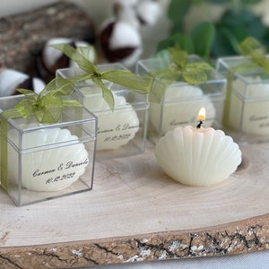 Custom Sea Shell Gift Handmade Candle, Shell Shaped Candle Wedding ...