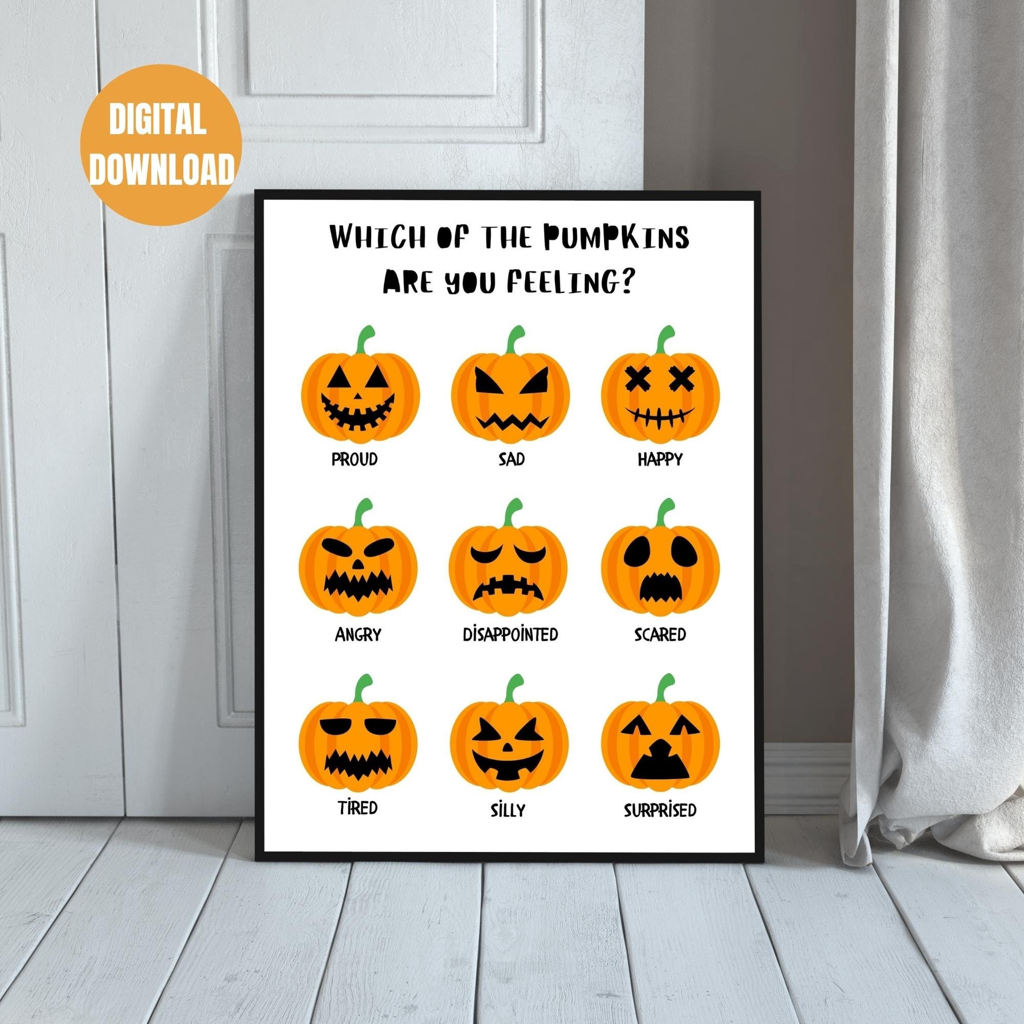 Facial Expression of Pumpkins Feelings Poster Halloween - Etsy
