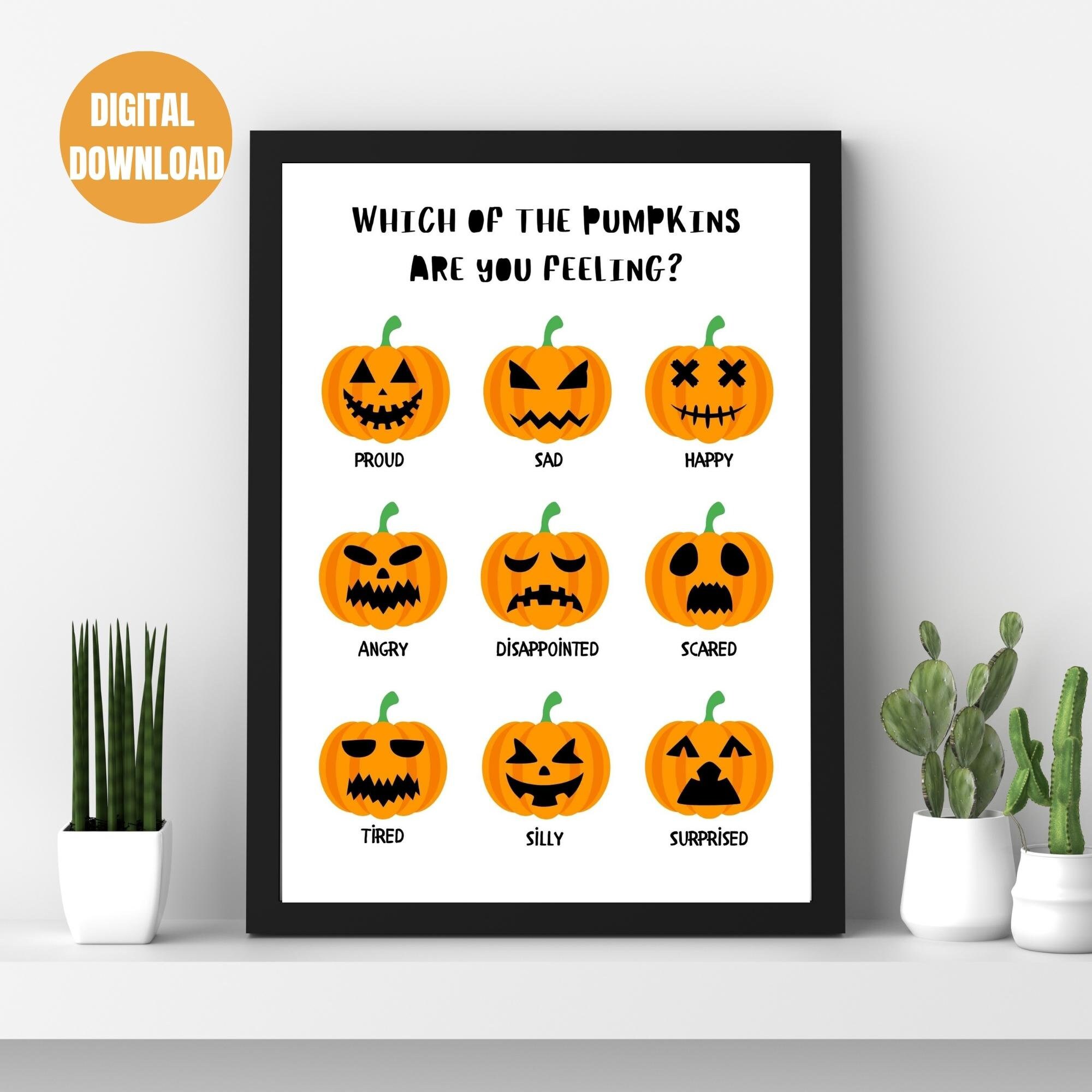 Facial Expression of Pumpkins Feelings Poster Halloween - Etsy