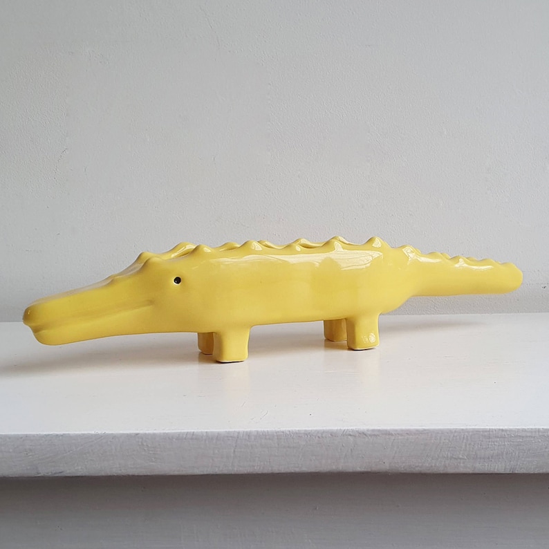 Crocodile Planter, Ceramic Animal Pot, Large Succulent Pot, Handmade in ...