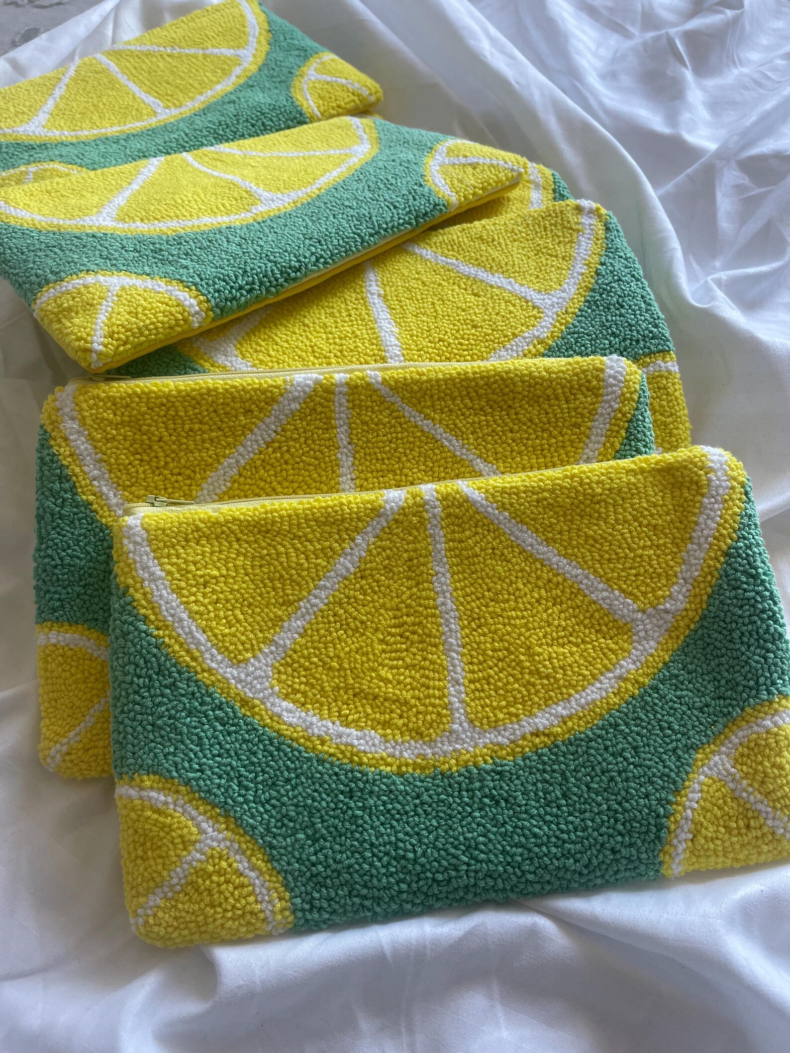 Lemon Punch Needle Clutch Bag - Etsy