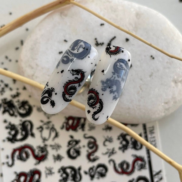 Dragon Nail Decals - Etsy