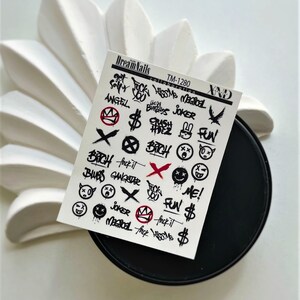 Nail Decal 2D/ Phrases/ Letters/ Swear Words/ Dark / Punk/nail ...