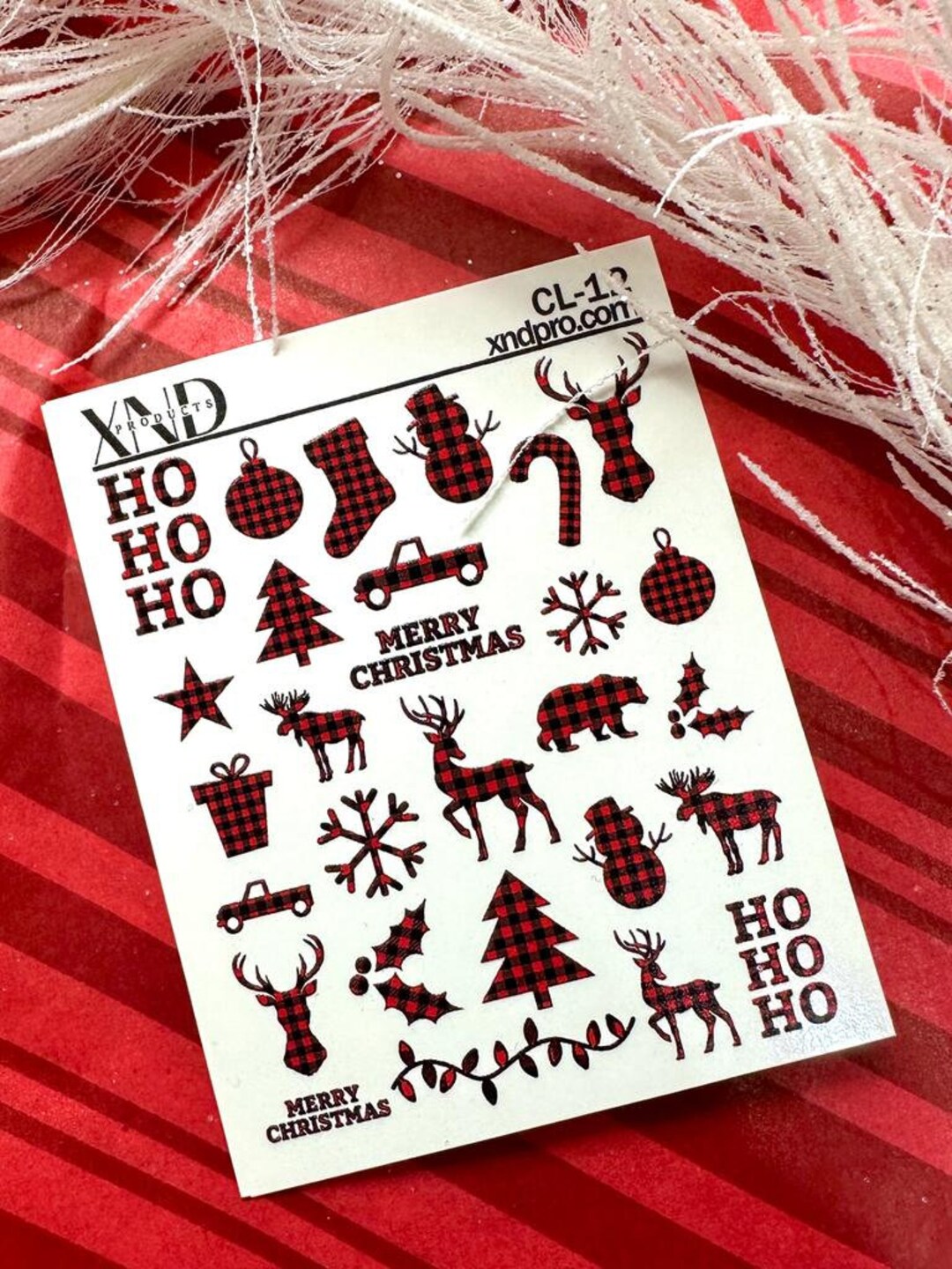 Nail Decal 2D /christmas Plaid/ Buffalo Plaid / Plaid Pattern / Plaid ...
