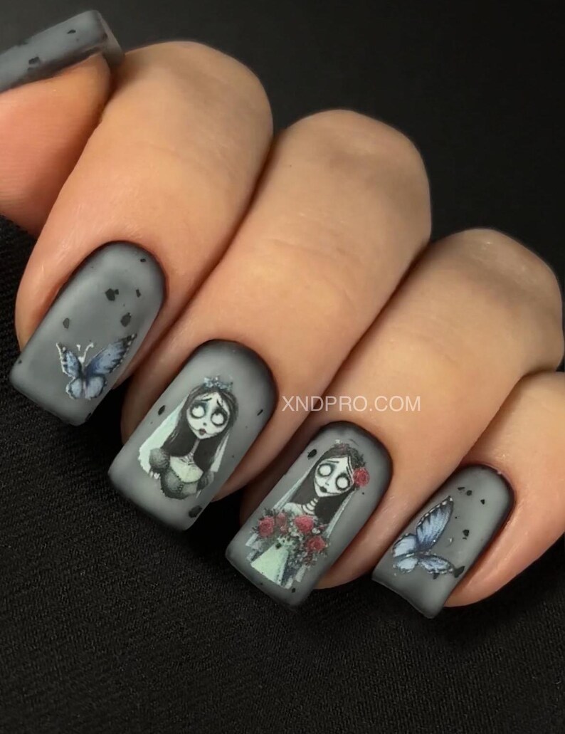 Nail Water Decal / Corpse Bride Inspired/ Halloween / Love / Waterslide ...