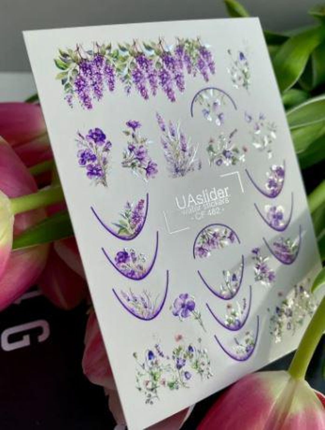 Nail Water Decal Spring Wisteria / Floral French Tip /bridgerton Nails ...