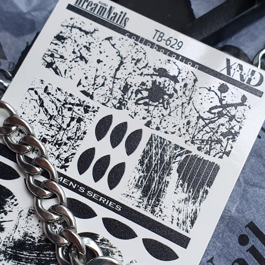 Nail Decal 2D / Manicure for Men / Mens Gift /metal Nail Art/ Line Art ...