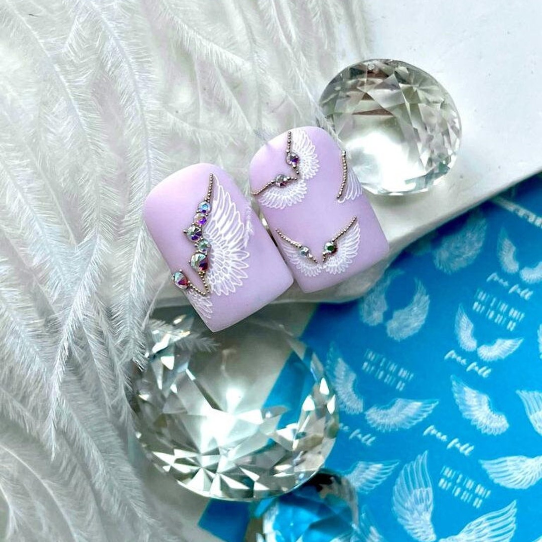 Nail Decals 2D, Nail Waterslide, Nail Art, Angel Wings, Mystical ...