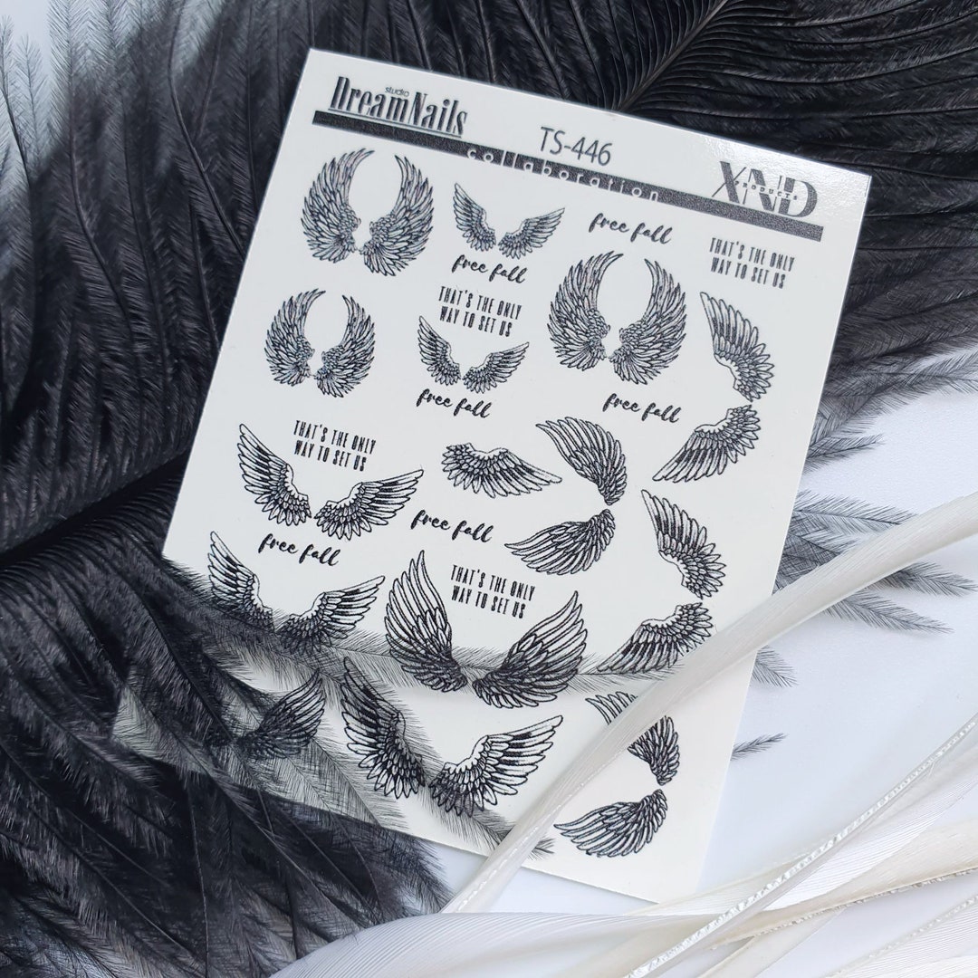 Nail Decal 2D / Angel Wings/ Mystical/ Angelic/ Nail Waterslide Decals ...