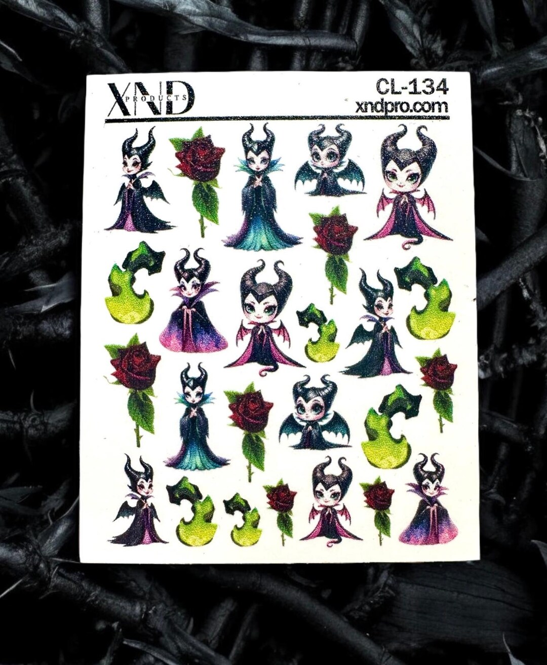Maleficent Nail Decals, Evil Queen Waterslide Nail Art Stickers - Etsy