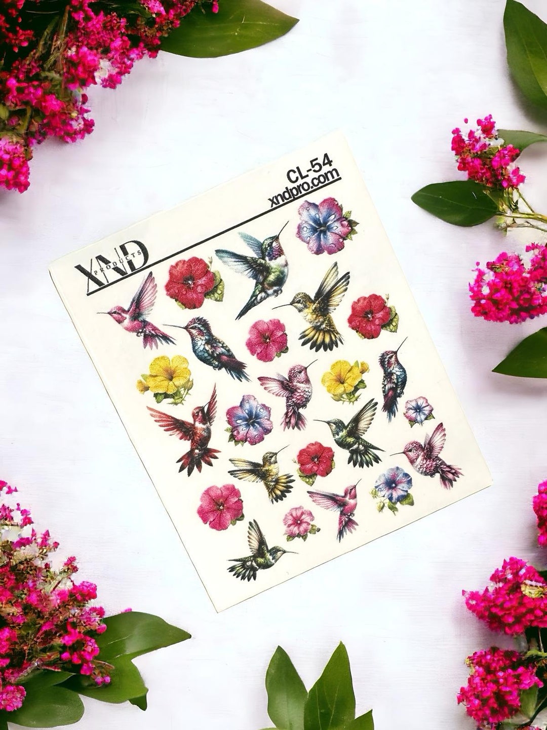 Nail Decal 2D /beautiful Hummingbird/ Hummingbirds/ Spring/ Flowers ...