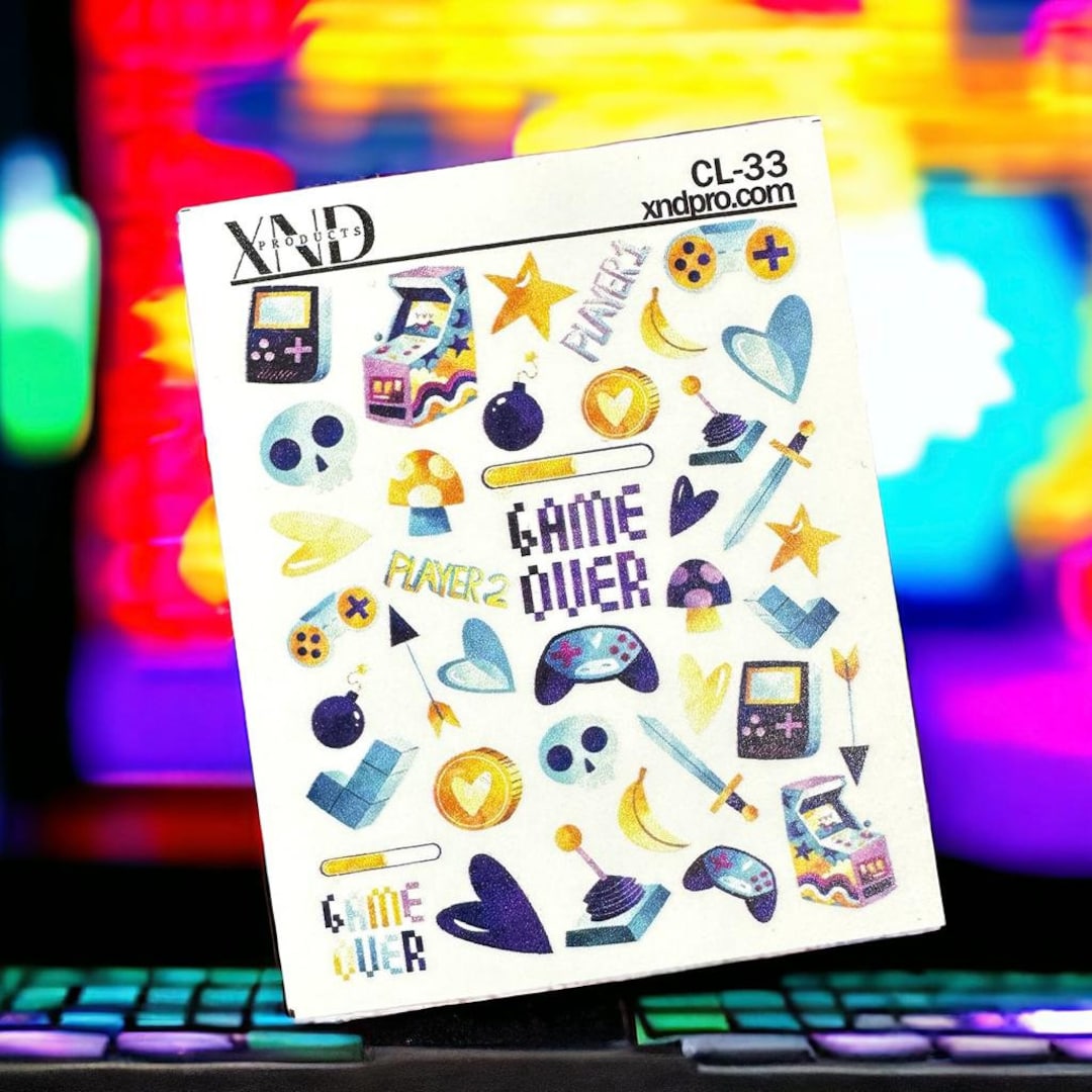 Nail Decal / Gamer Set/ Cute Nails/ Video Game Nails/ Gameboy/game Over ...