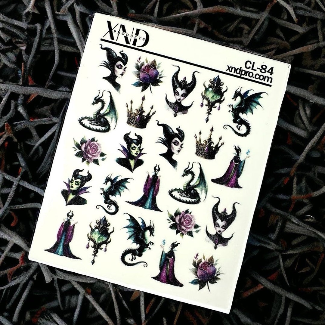 Nail Water Decal / Maleficent / Evil Queen Inspired / Villian Nail ...