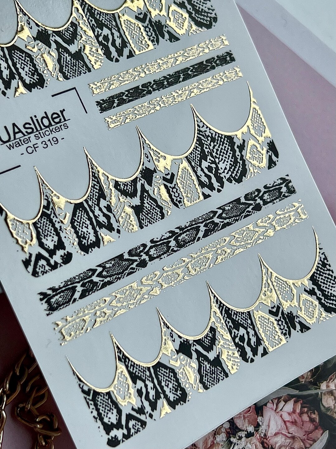 Nail Water Decal Gold FOIL/ Animal Print Y2K / Snake Skin / Water Nail ...