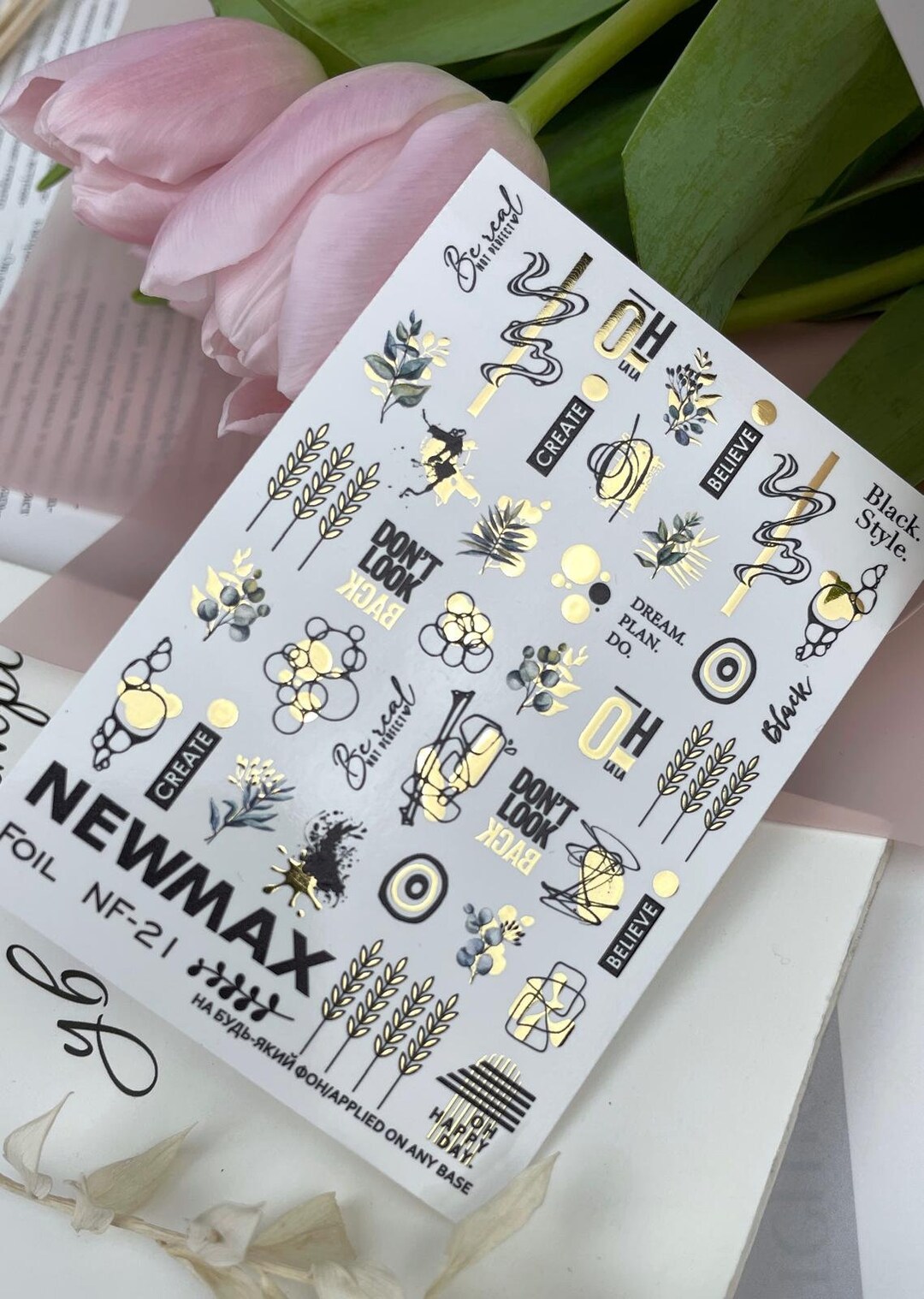 Nail Decal 2D Nail Decal FOIL /abstract/ Phrases/ Foliage and Patterns ...