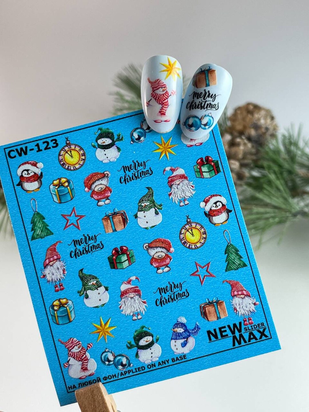Nail Decal 2D / Christmas Nails/christmas Gnomes/ Snowman/ - Etsy