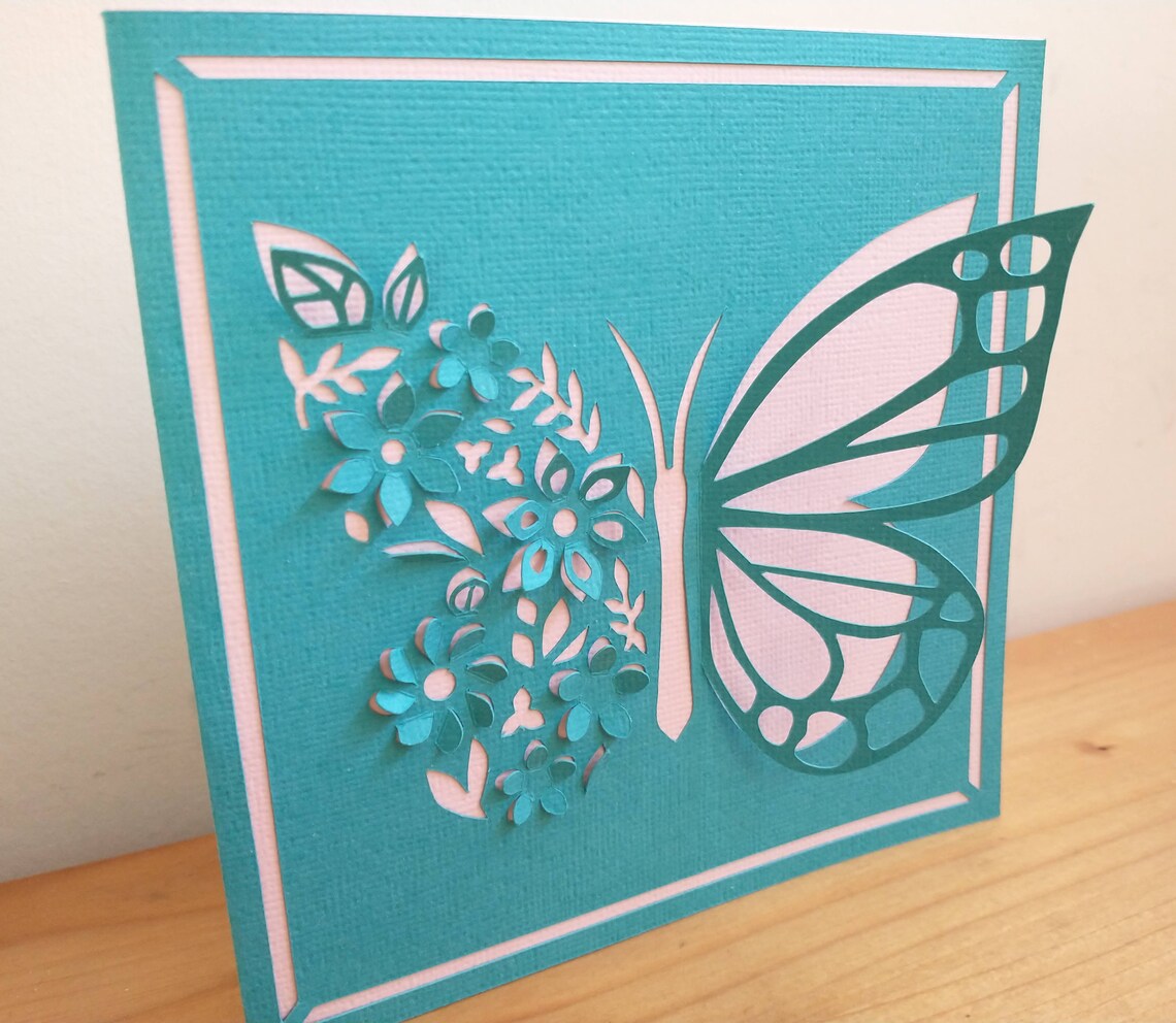 DIY 3D Butterfly Card Template SVG & PDF Digital Download 3D Paper ...