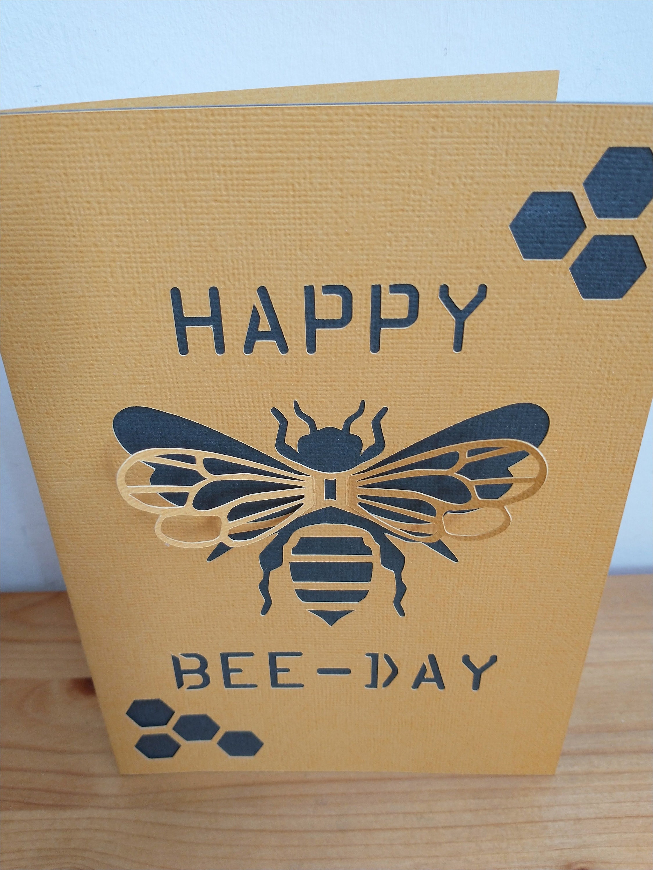 DIY 3D Happy Bee-day Birthday Card Template | SVG & PDF Digital ...