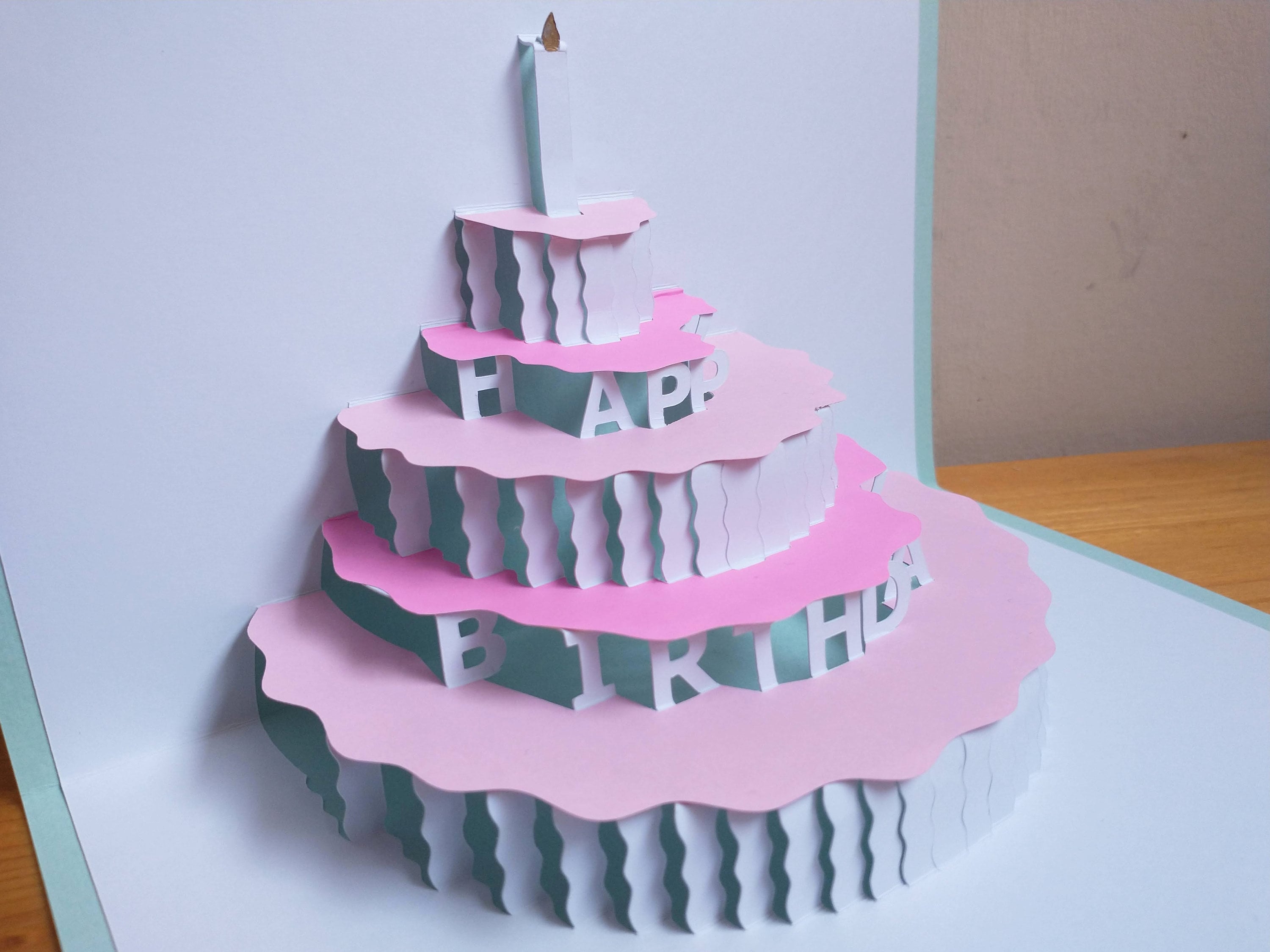 DIY Pop-up Happy Birthday Cake Card Template SVG & PDF - Etsy UK