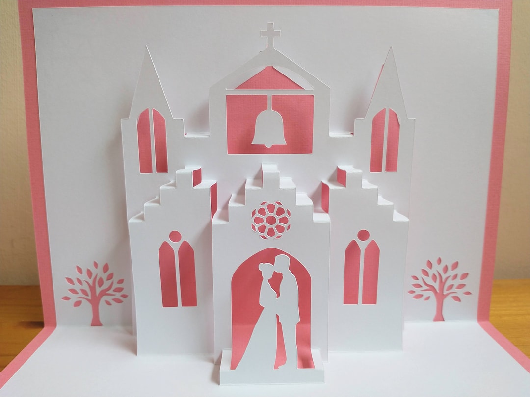 DIY Pop-up Wedding Card Template | SVG & PDF Digital Download | 3D ...