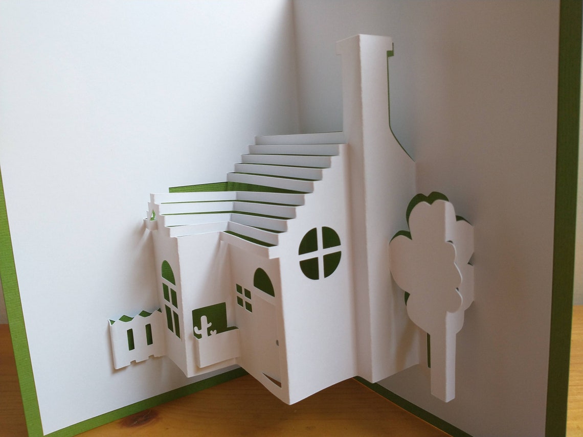 DIY Pop-up Housewarming Card Template | SVG & PDF Digital Download | 3D ...