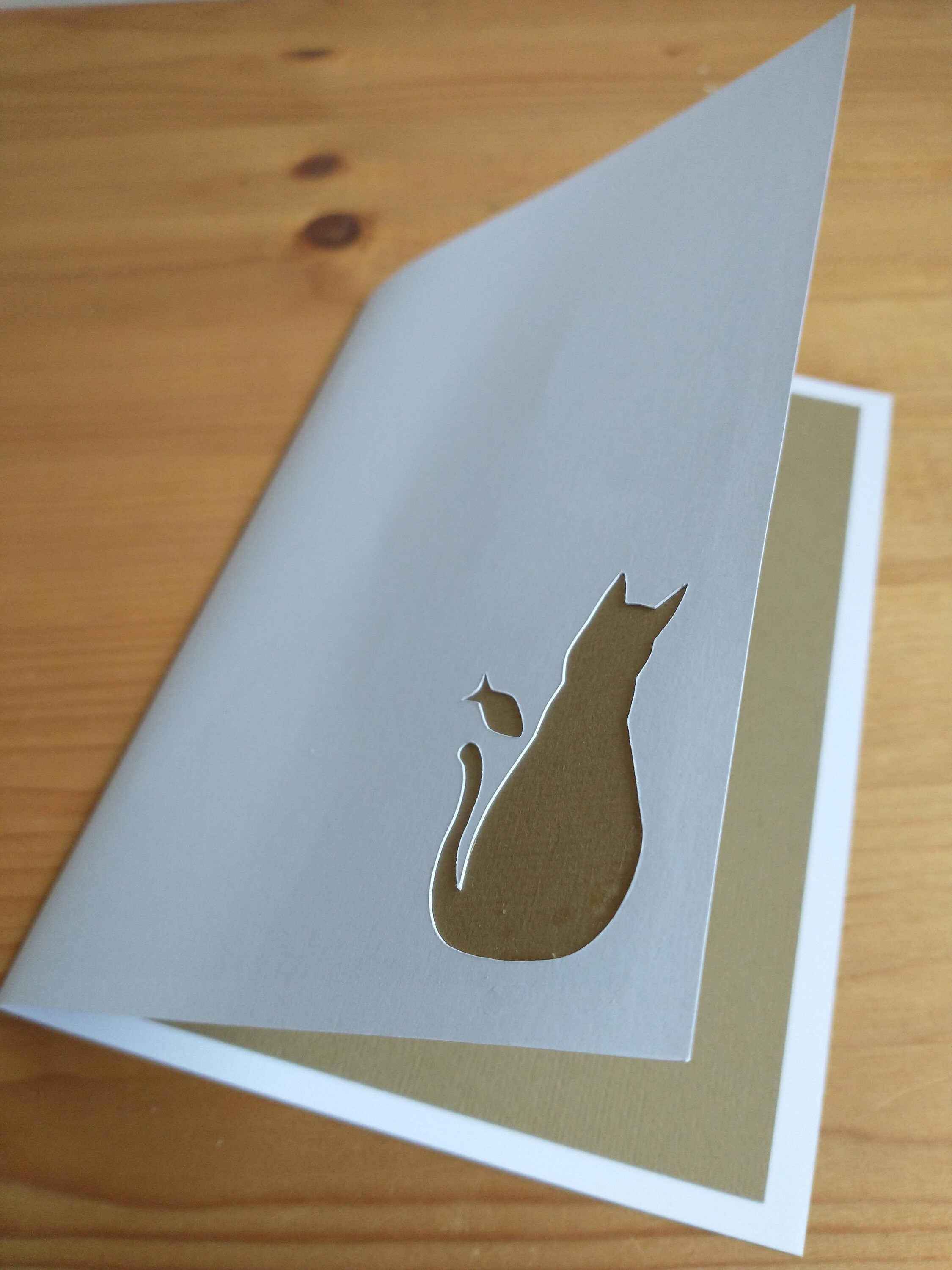DIY Pop-up Cat and Fish Card Template SVG & PDF Digital Download 3D ...