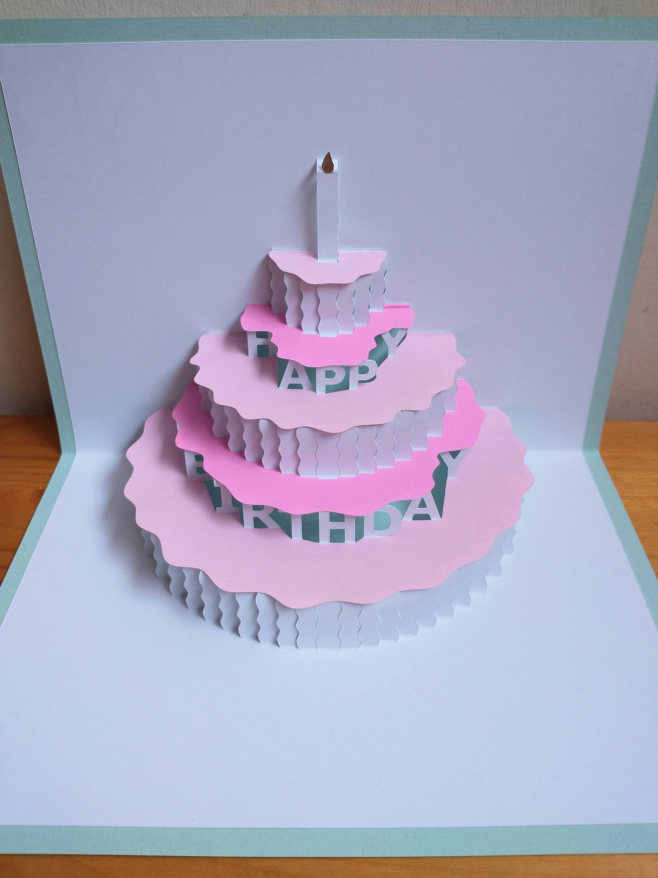 DIY Pop-up Happy Birthday Cake Card Template | SVG & PDF Digital ...