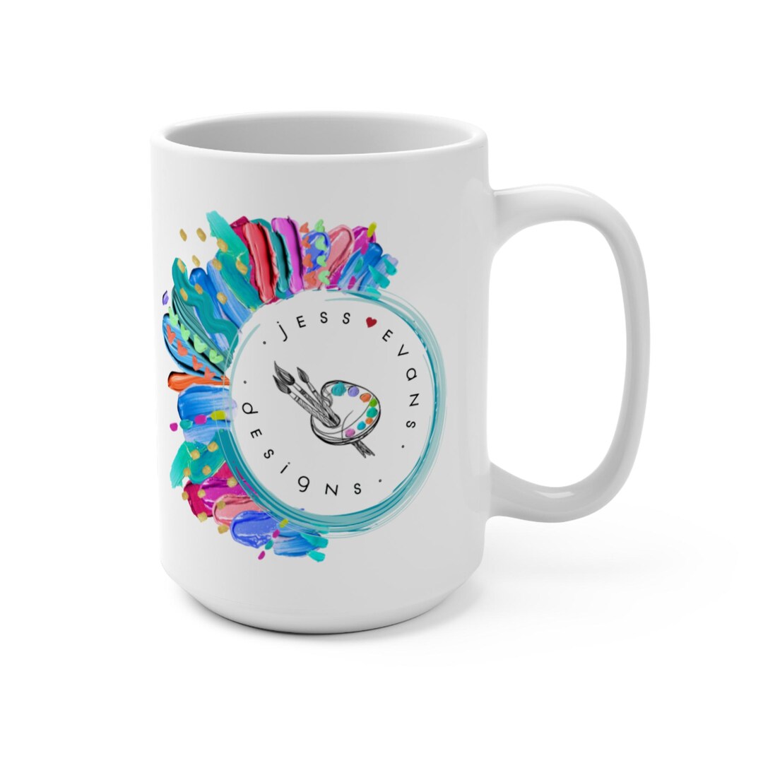 Double Sided Decal Mug, Jess Evans Designs Brand, Coffee Cup, Tea Mug ...