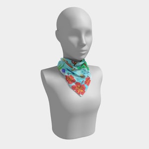 Hawaiian Islands Silk Souvenir Scarf, Headscarf, Neck Scarf, Headband ...
