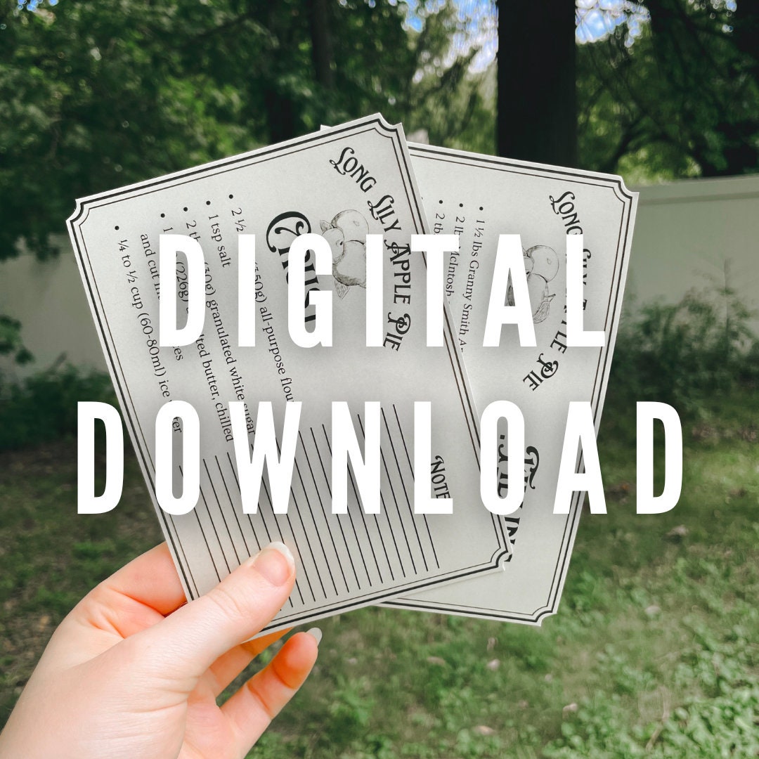 DIGITAL Long Lily Apple Pie Recipe - Etsy