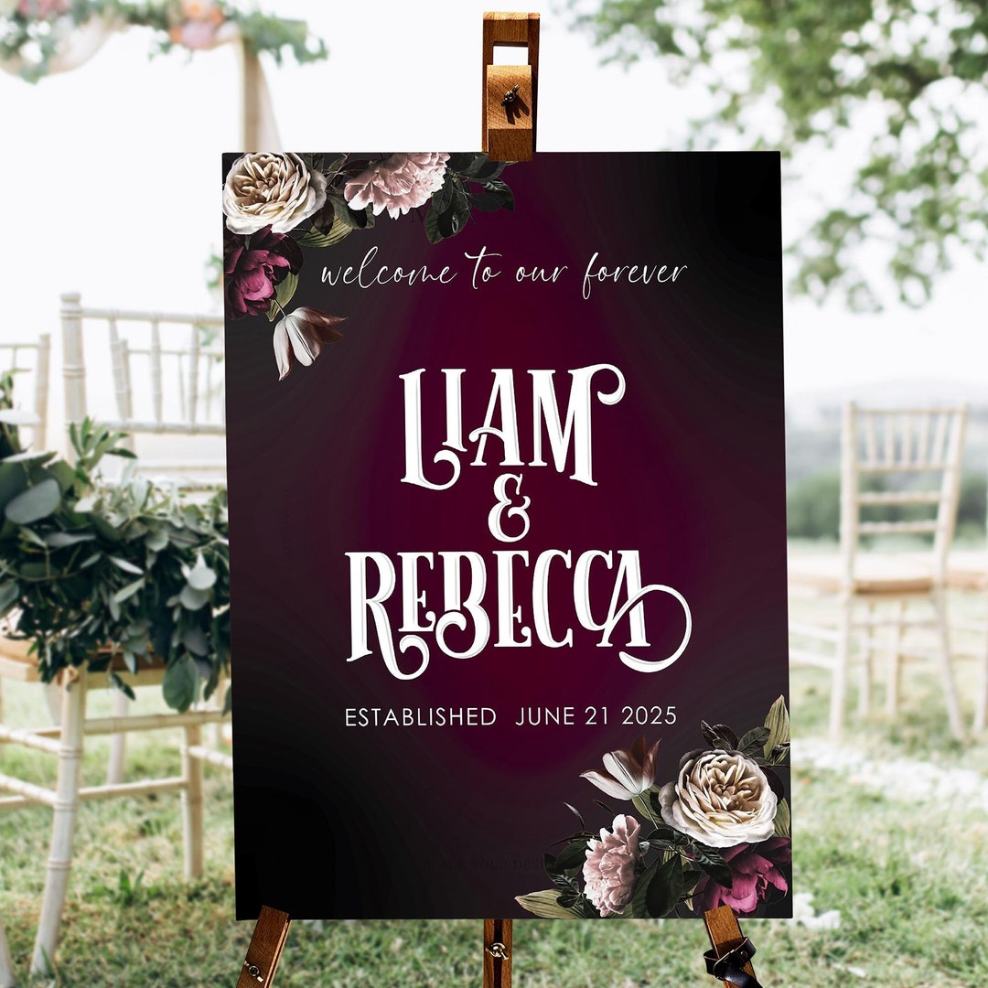 Welcome to Our Forever Sign Gothic Wedding Sign Wedding Gothic Welcome ...