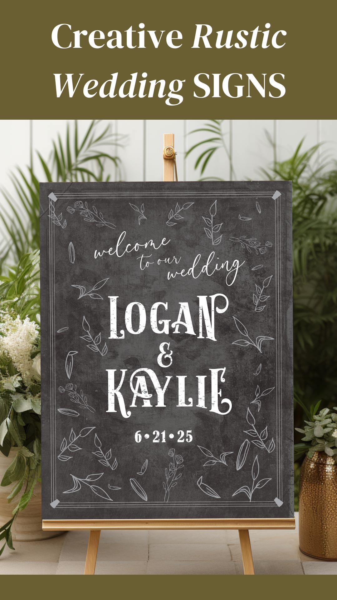 Rustic Chalkboard Wedding Sign Rustic Farmhouse Wedding Decor Rustic ...