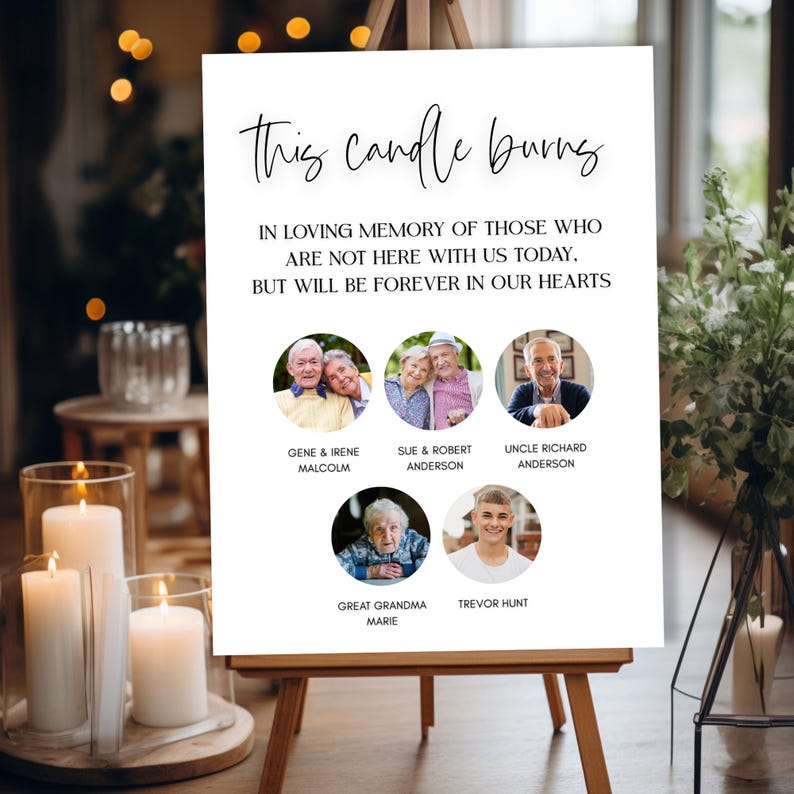 This Candle Burns in Loving Memory Sign for Wedding Memorial Ideas for ...