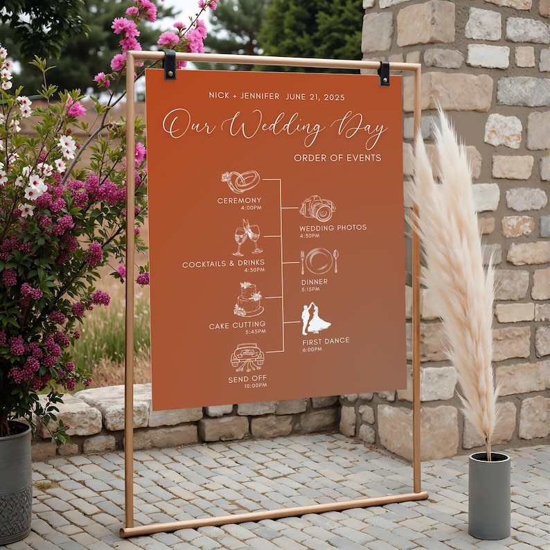 Our Wedding Day Timeline for Wedding Day Schedule of Events Sign Order ...