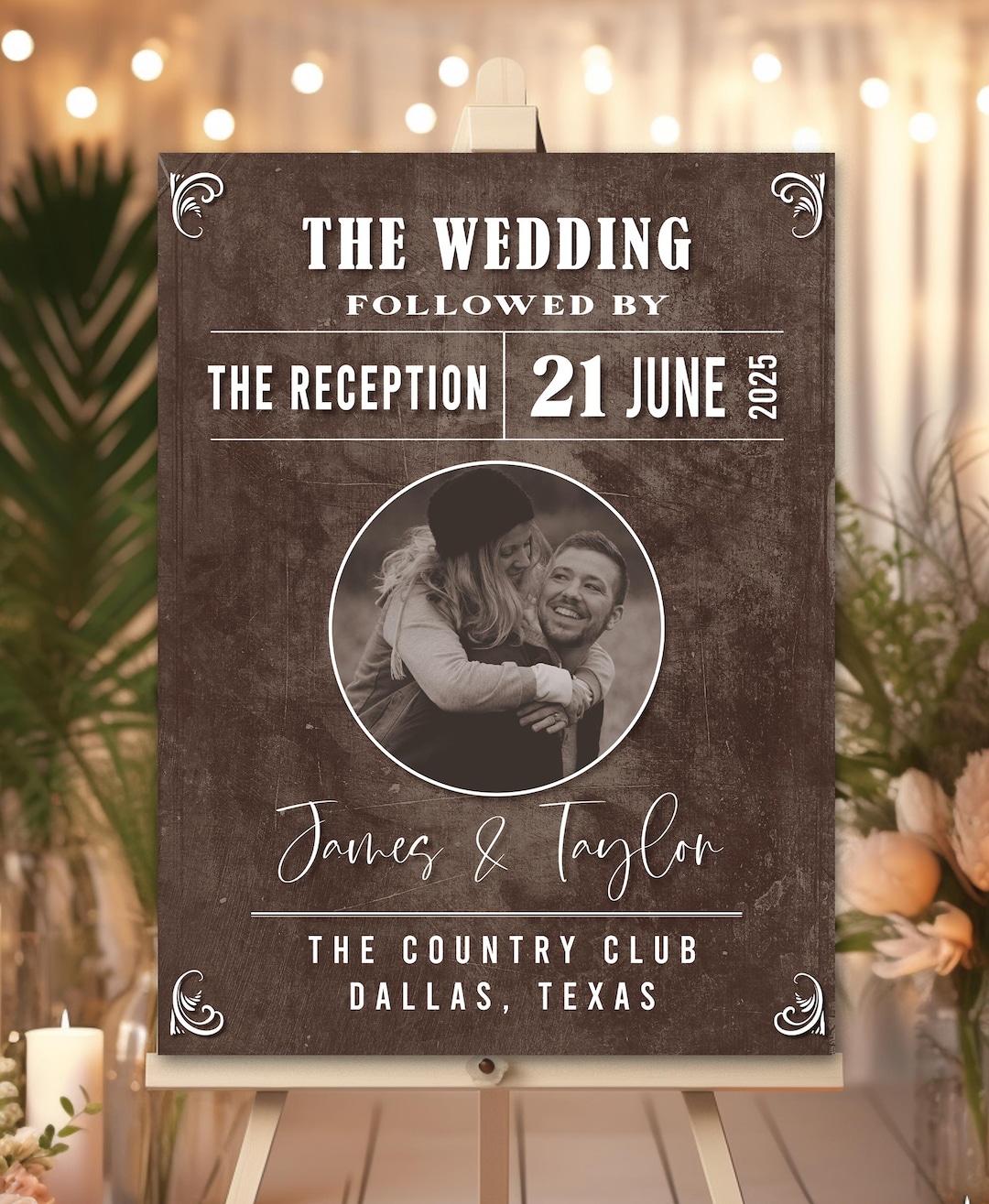 Country Signage for Wedding Rustic Sign Rustic Reception Welcome Sign ...