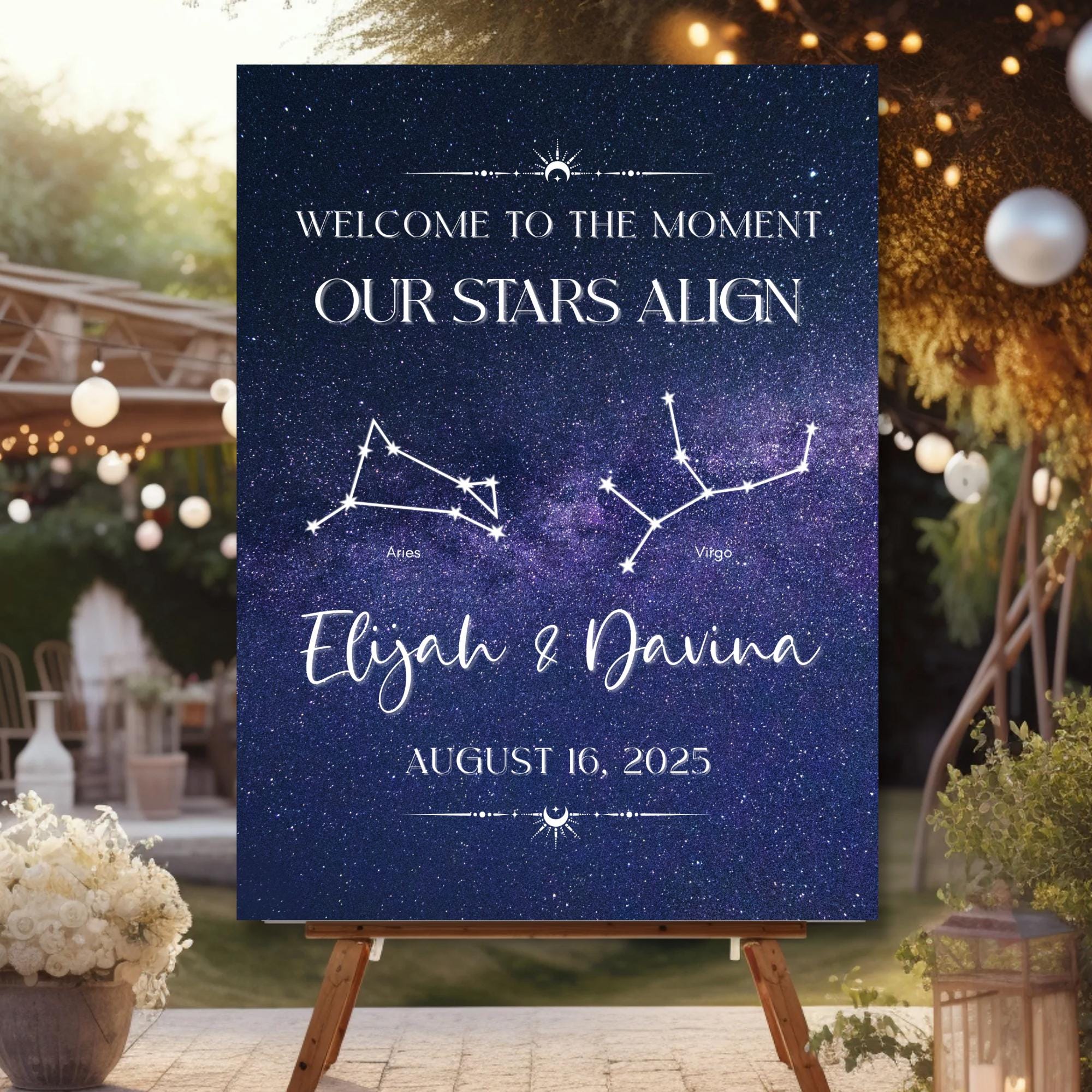 Moon and Stars Celestial Wedding Sign Celestial Welcome Sign for ...