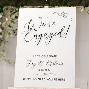 We're Engaged Let's Celebrate Poster We're Engaged Sign Modern ...