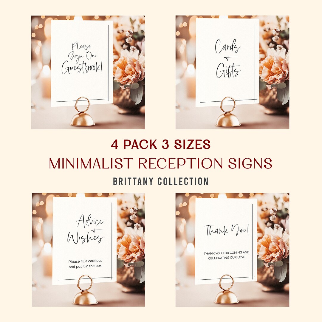 Minimalistic Wedding Reception Sign Template Guestbook Table Sign ...