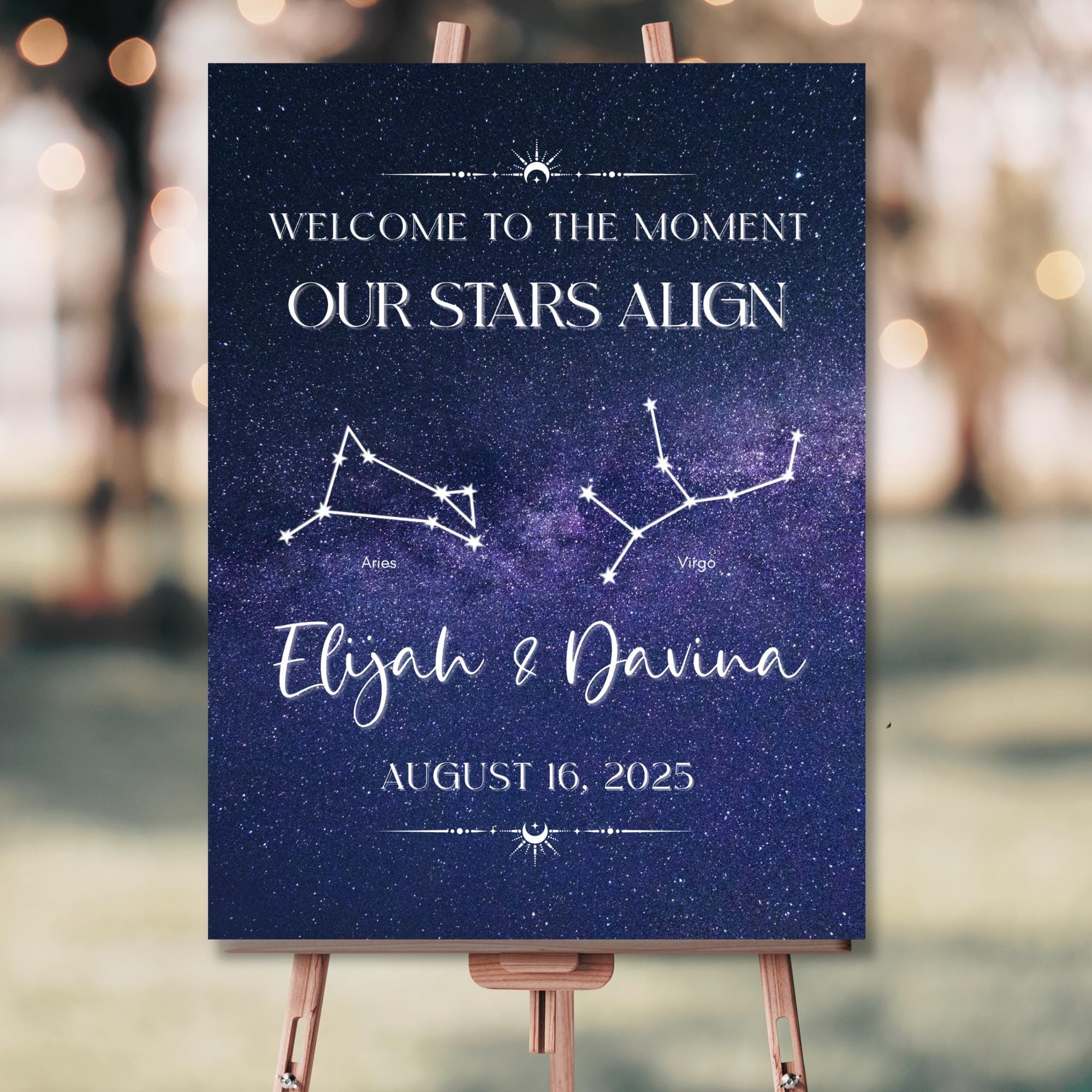 Moon and Stars Celestial Wedding Sign Celestial Welcome Sign for ...
