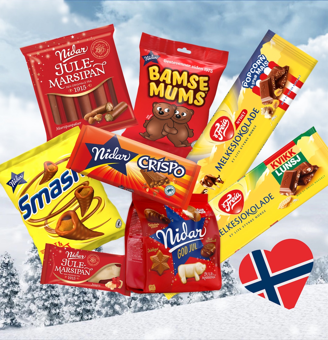 Norwegian Christmas Box Candies and Chocolate 8 Items - Etsy UK